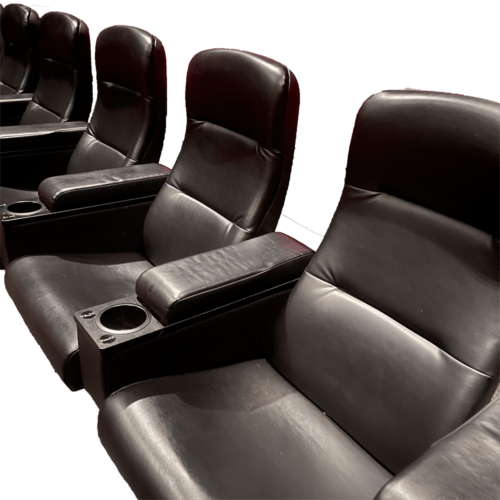 Biografstole i sort læder